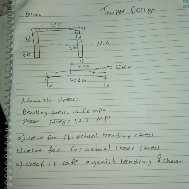 Solved NO Timper Design Given in Gb 1220KN سارے اب AAAAAAAA | Chegg.com