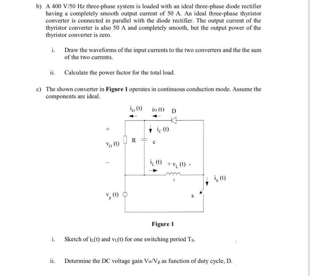 Solved b) A 400 V/50 Hz three-phase system is loaded with an | Chegg.com