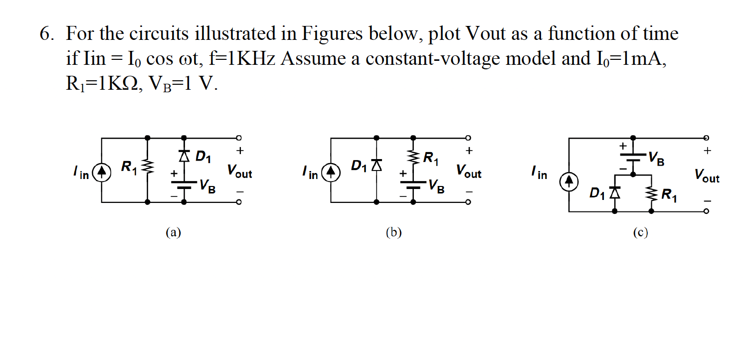 For the circuits illustrated in Figures below, plot | Chegg.com