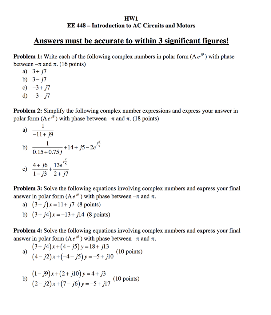 Solved Hwi EE 448- Introduction to AC Circuits and Motors | Chegg.com