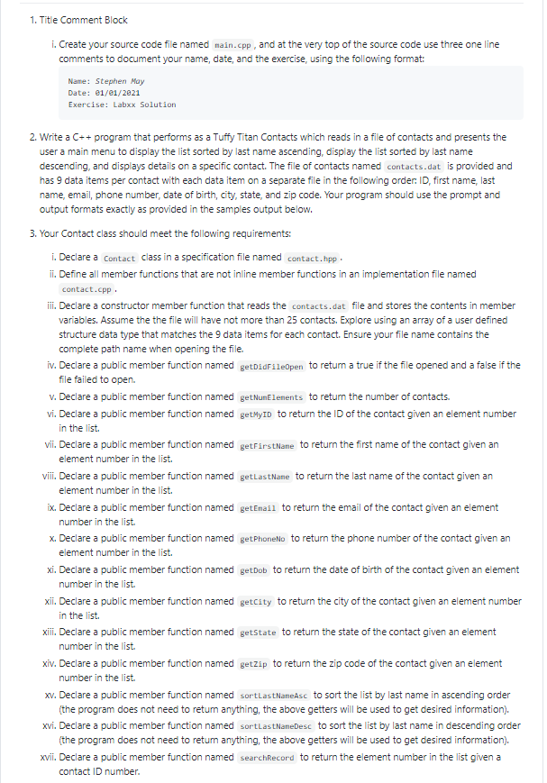 Solved 1. Title Comment Block 1. Create your source code | Chegg.com