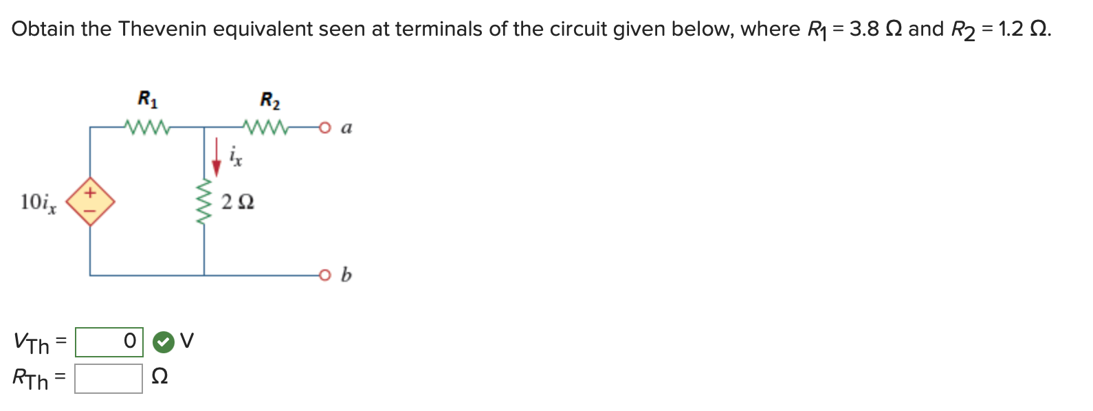 Solved Obtain the Thevenin equivalent seen at ﻿terminals of | Chegg.com