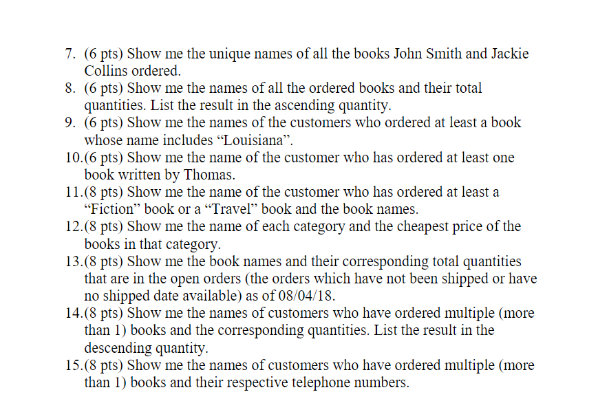Solved Without Using Join Write One Sql Statement For Each 2825