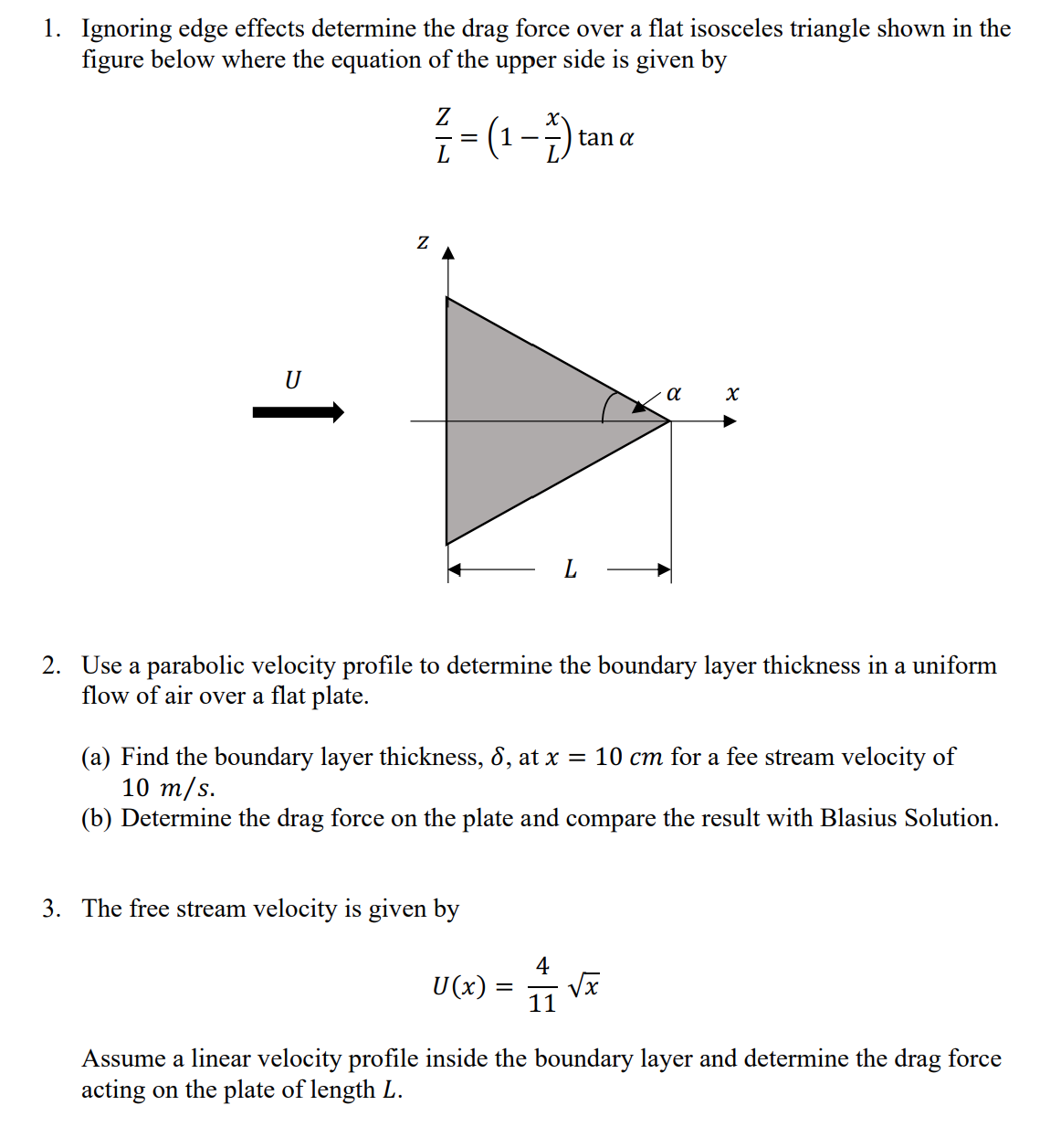 Solved 1. Ignoring edge effects determine the drag force | Chegg.com