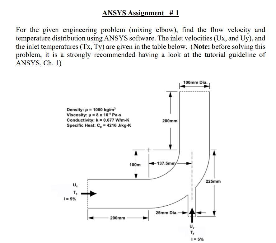 Solved For the given engineering problem (mixing elbow), | Chegg.com