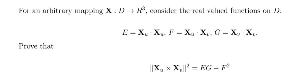Solved For an arbitrary mapping X:D→R3, consider the real | Chegg.com