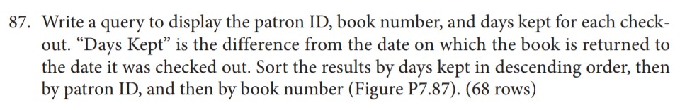 Solved 37. Write a query to display the patron ID, book | Chegg.com