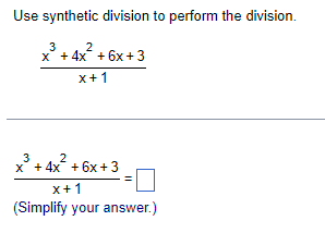 Solved Use synthetic division to perform the division. | Chegg.com