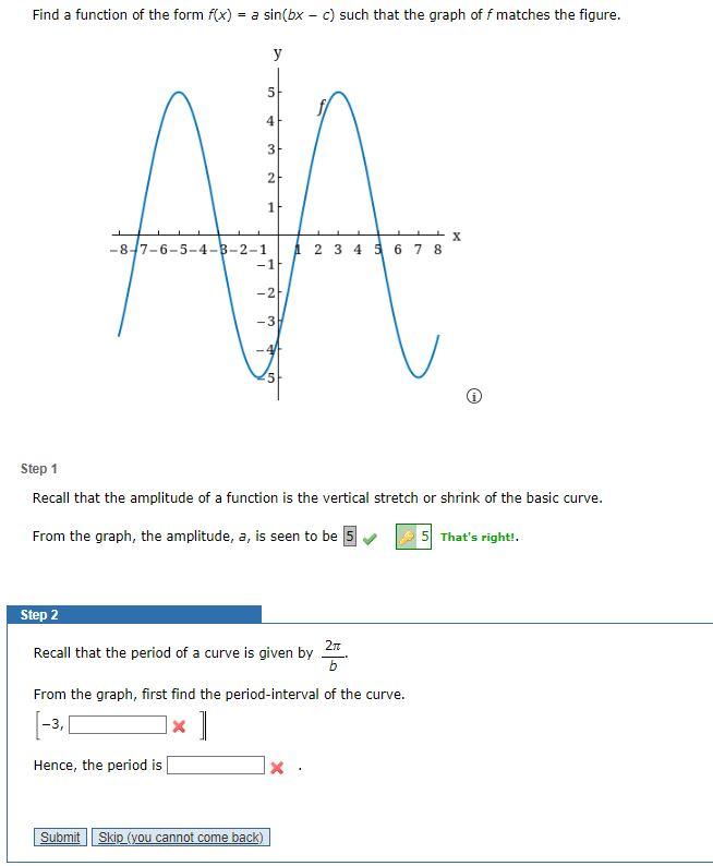 Solved Find a function of the form f(x)=asin(bx−c) such that | Chegg.com