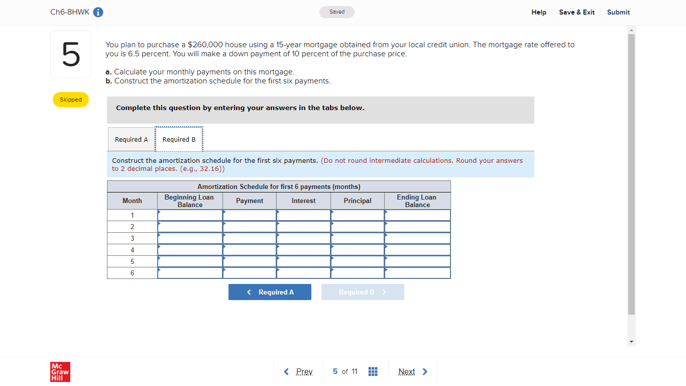 Solved Ch6-8HWK Saved Help Save & Exit Submit 5 You plan to | Chegg.com
