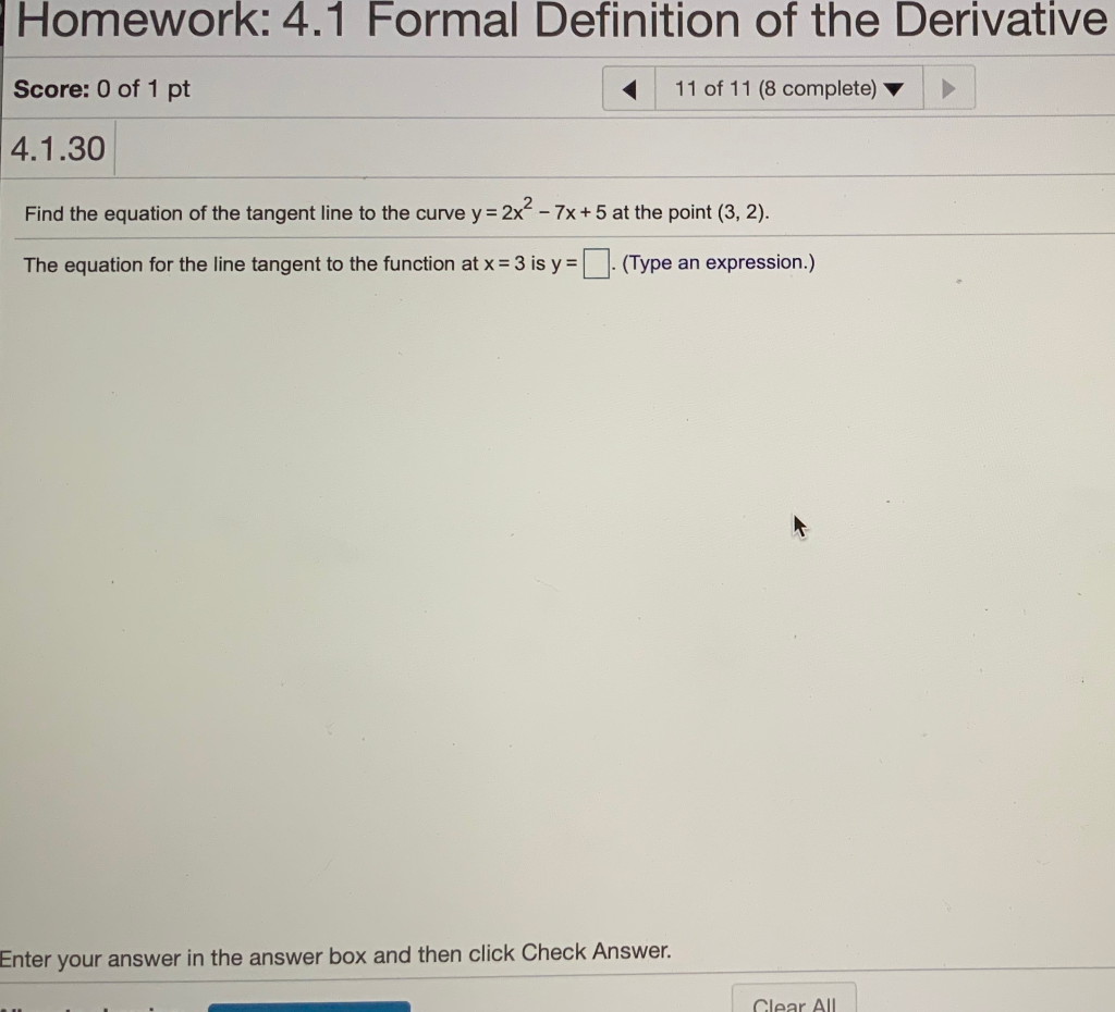 Solved Homework: 4.1 Formal Definition of the Derivative | Chegg.com