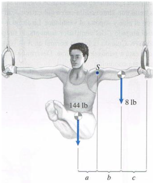 Solved An olympic gymnast is at rest in the "iron cross" | Chegg.com