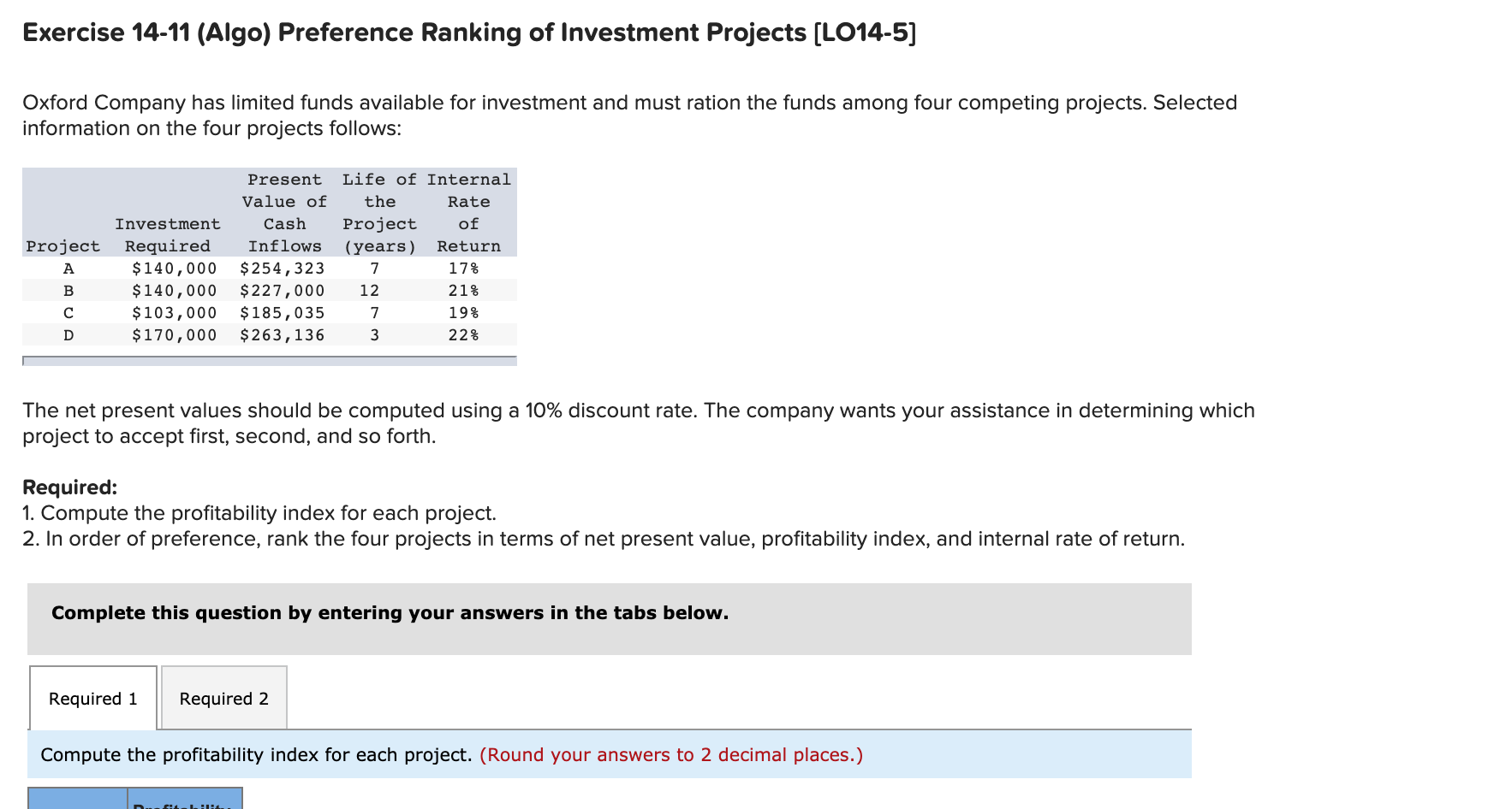 Solved Exercise 14-11 (Algo) Preference Ranking of | Chegg.com