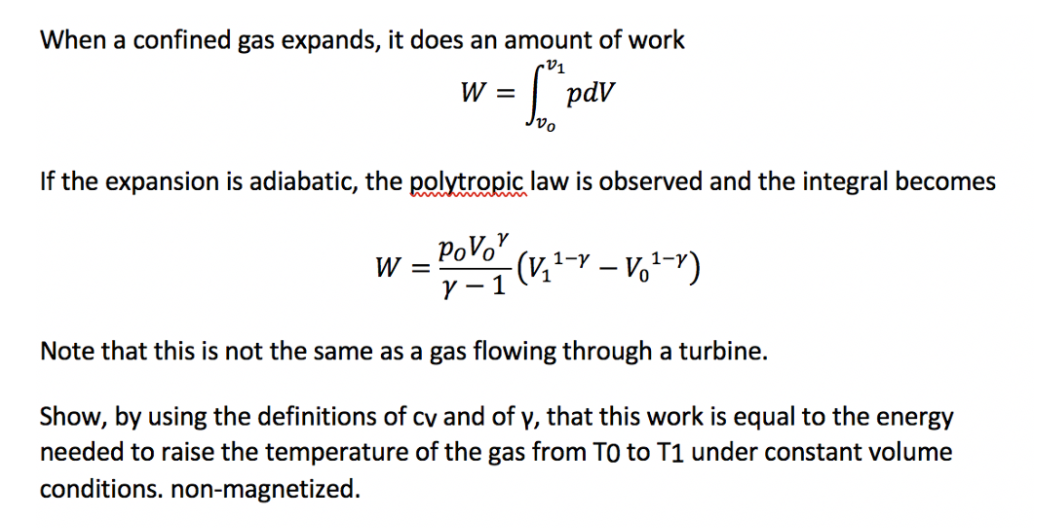 Solved When a confined gas expands, it does an amount of | Chegg.com