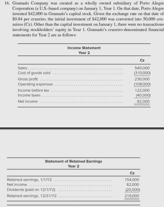 Solved 3) Translate Gramado Company's Year 2 financial | Chegg.com