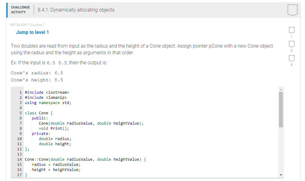Solved I need c++ ﻿solution. ﻿8.4.1: Dynamically allocating | Chegg.com