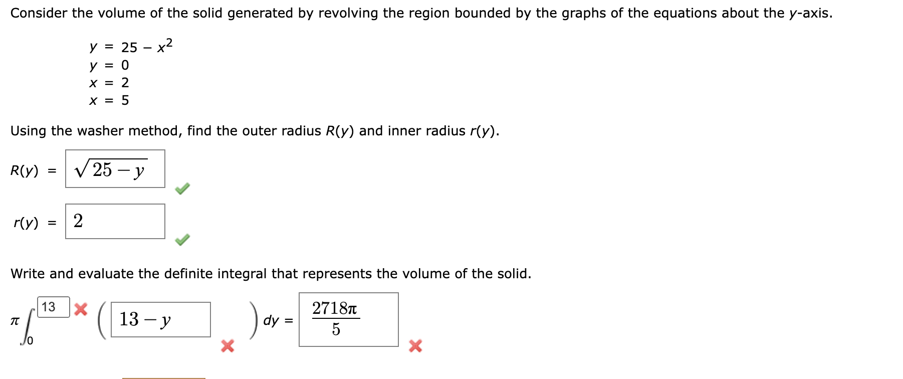 Solved Consider the volume of the solid generated by | Chegg.com