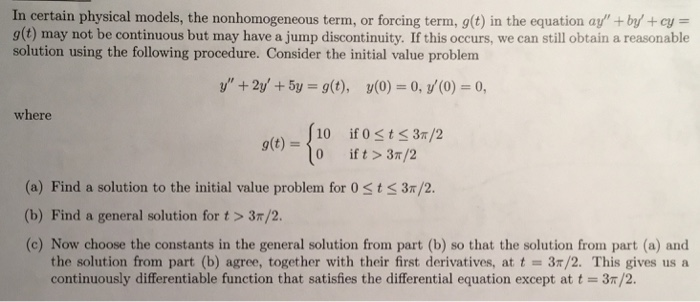 Solved In certain physical models, the nonhomogeneous term, | Chegg.com