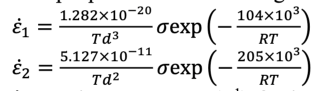 Solved The diffusional creep equation for a metal is given | Chegg.com
