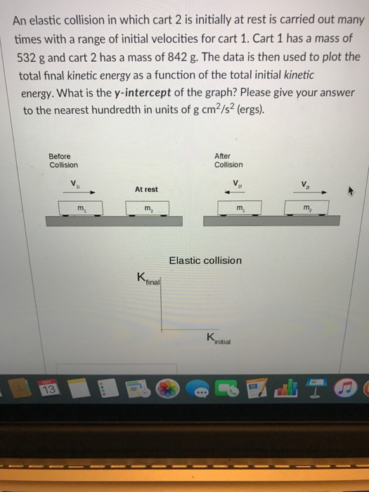 Solved An elastic collision in which cart 2 is initially at | Chegg.com