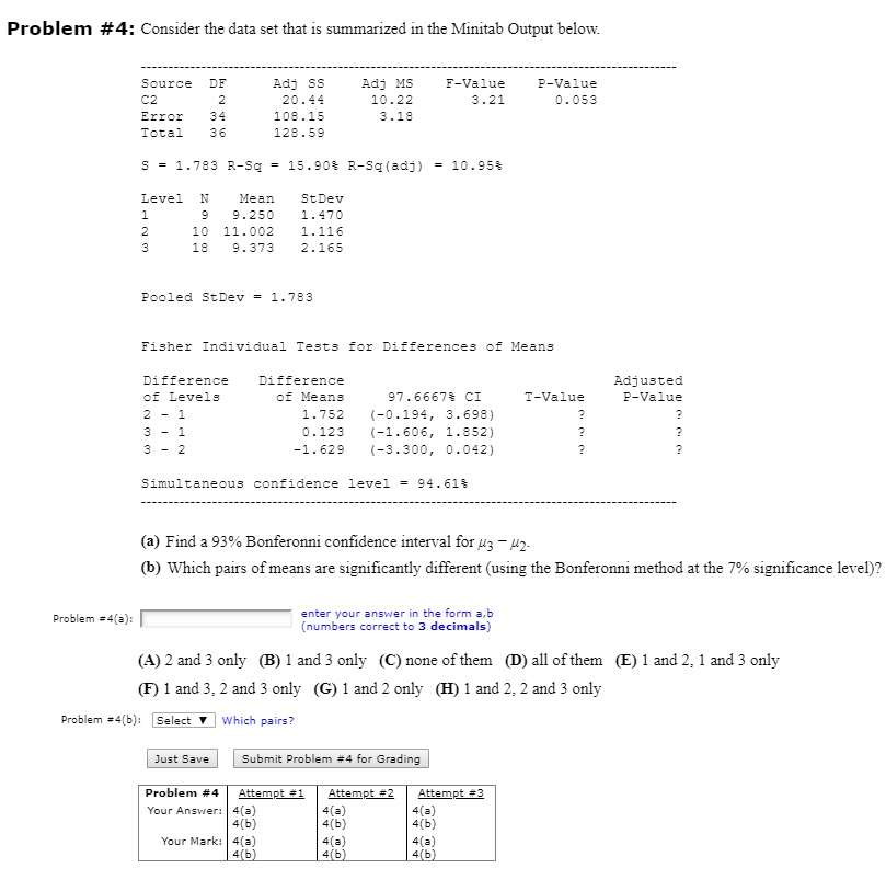 Solved Problem #4: Consider the data set that is summarized | Chegg.com