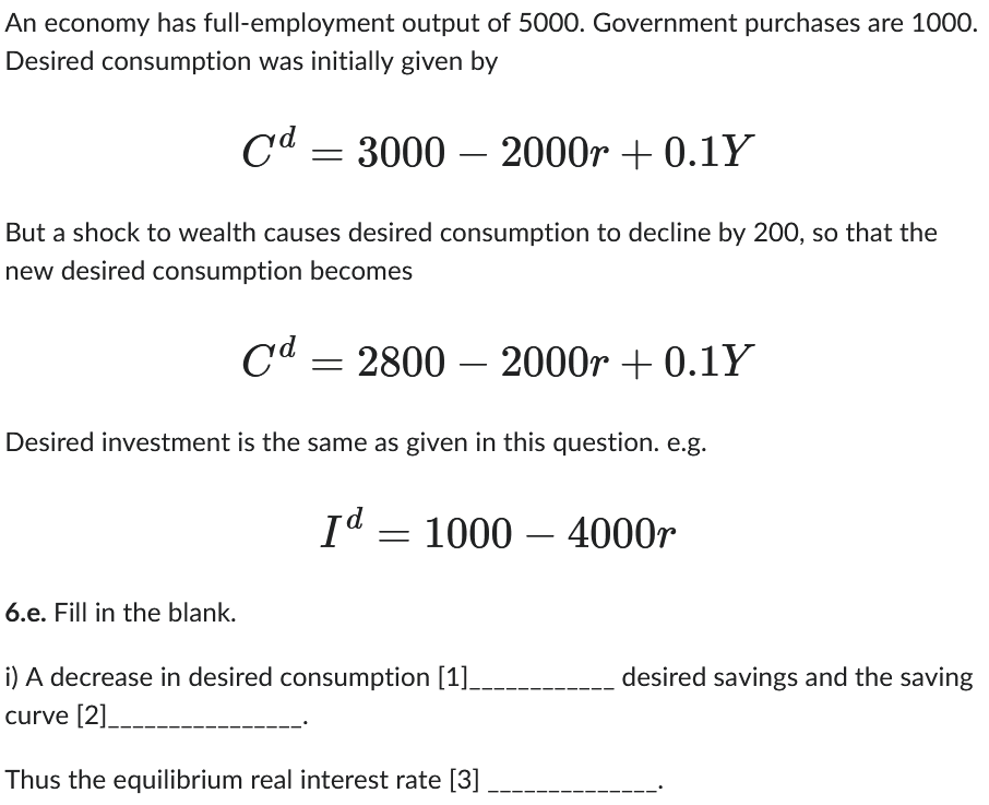 Solved An economy has full-employment output of 5000 . | Chegg.com