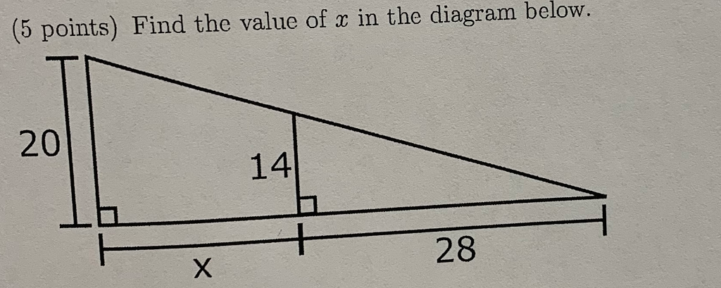 Solved (5 points) Find the value of z in the diagram below. | Chegg.com