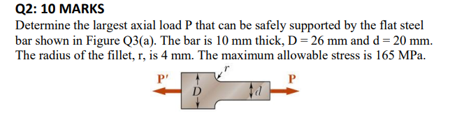 Solved Q2: 10 MARKS Determine the largest axial load P that | Chegg.com