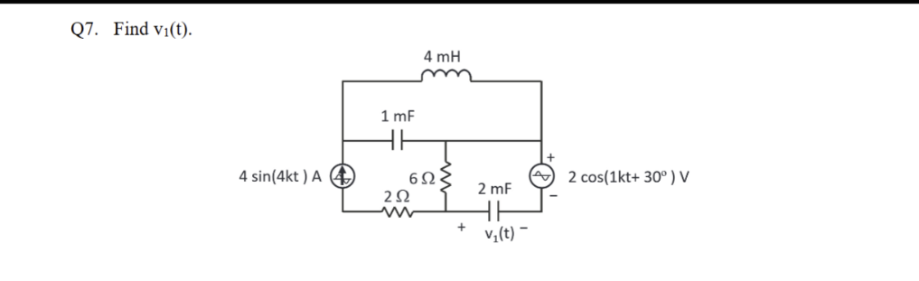 Q7. ﻿Find v1(t). ﻿Please give me ﻿full steps | Chegg.com