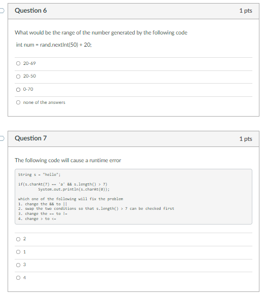 Solved Question 6 1 pts What would be the range of the | Chegg.com