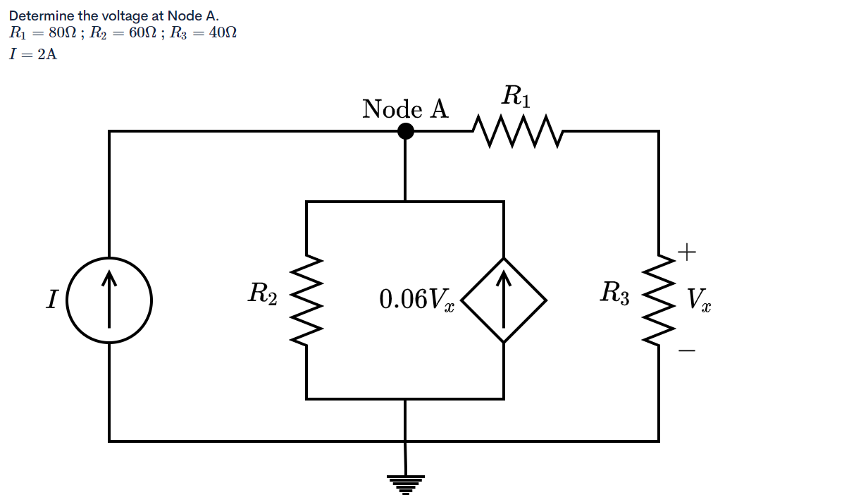 Solved Determine the voltage at Node A.answer is 400 ﻿V. | Chegg.com