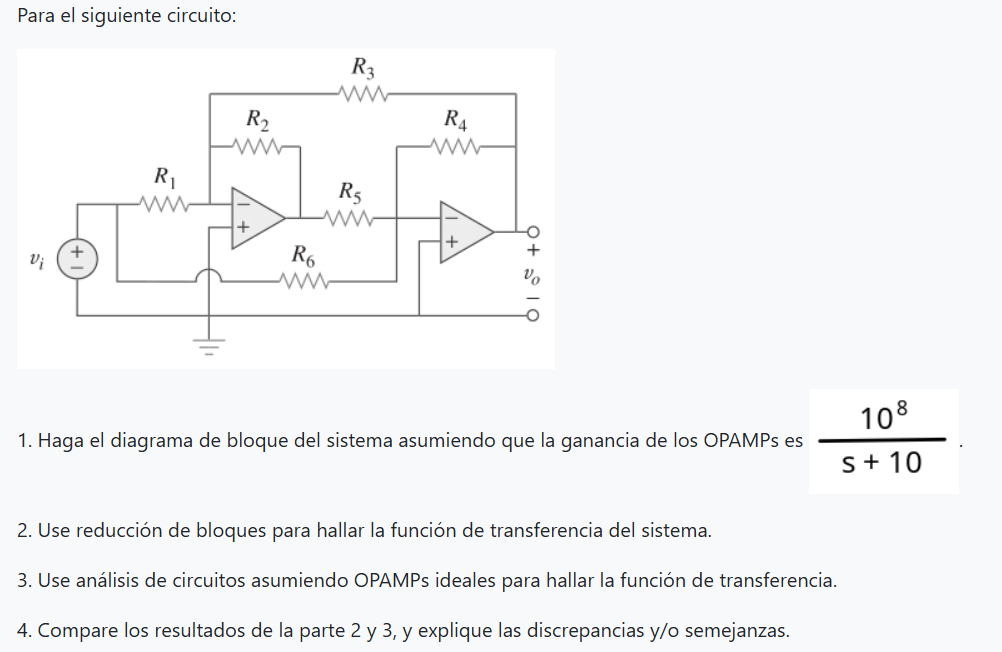 Para el siguiente circuito: 1. ﻿Haga el diagrama de | Chegg.com
