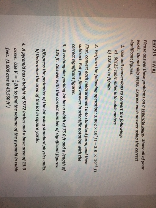 Solved PHY213-HW #1 Please answer these problems on a | Chegg.com