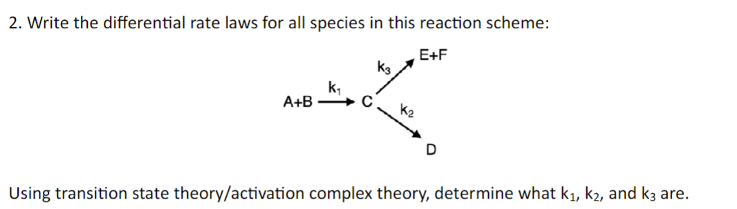 Solved 2. Write the differential rate laws for all species | Chegg.com