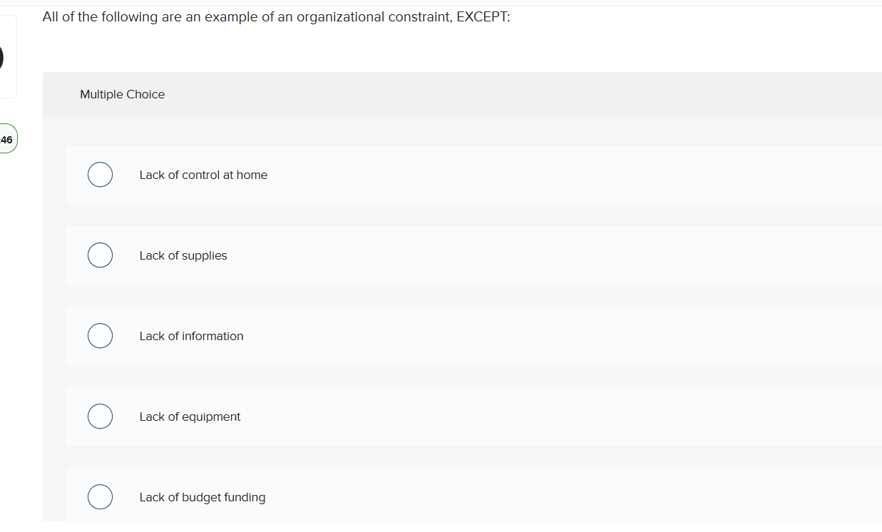 Solved All of the following are an example of an | Chegg.com