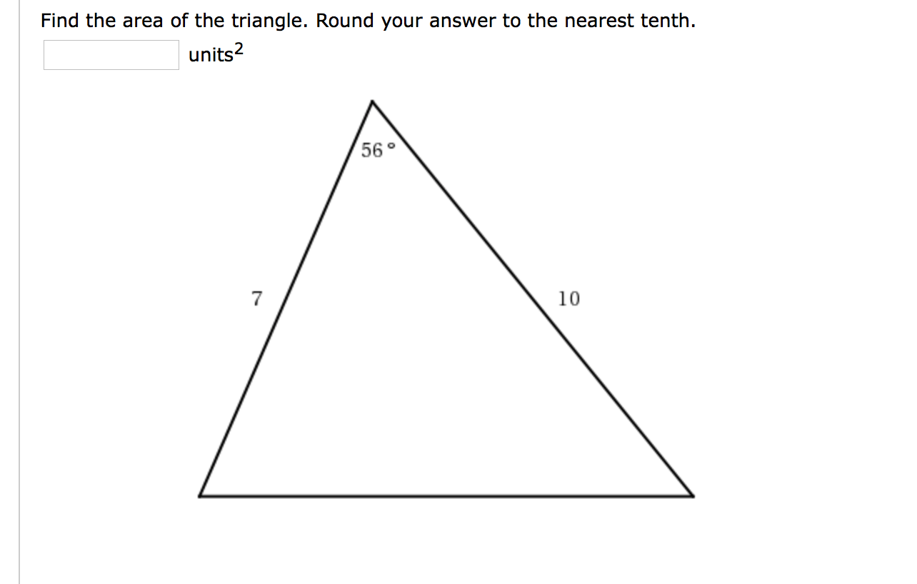 Solved Find the area of the triangle. Round your answer to | Chegg.com