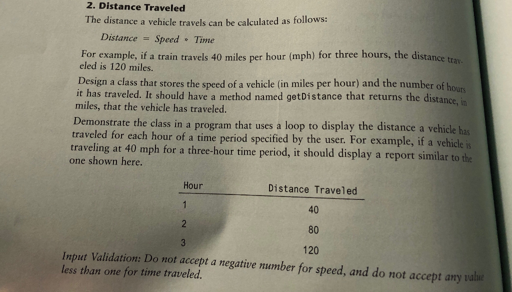 Solved 2. Distance Traveled The distance a vehicle travels | Chegg.com