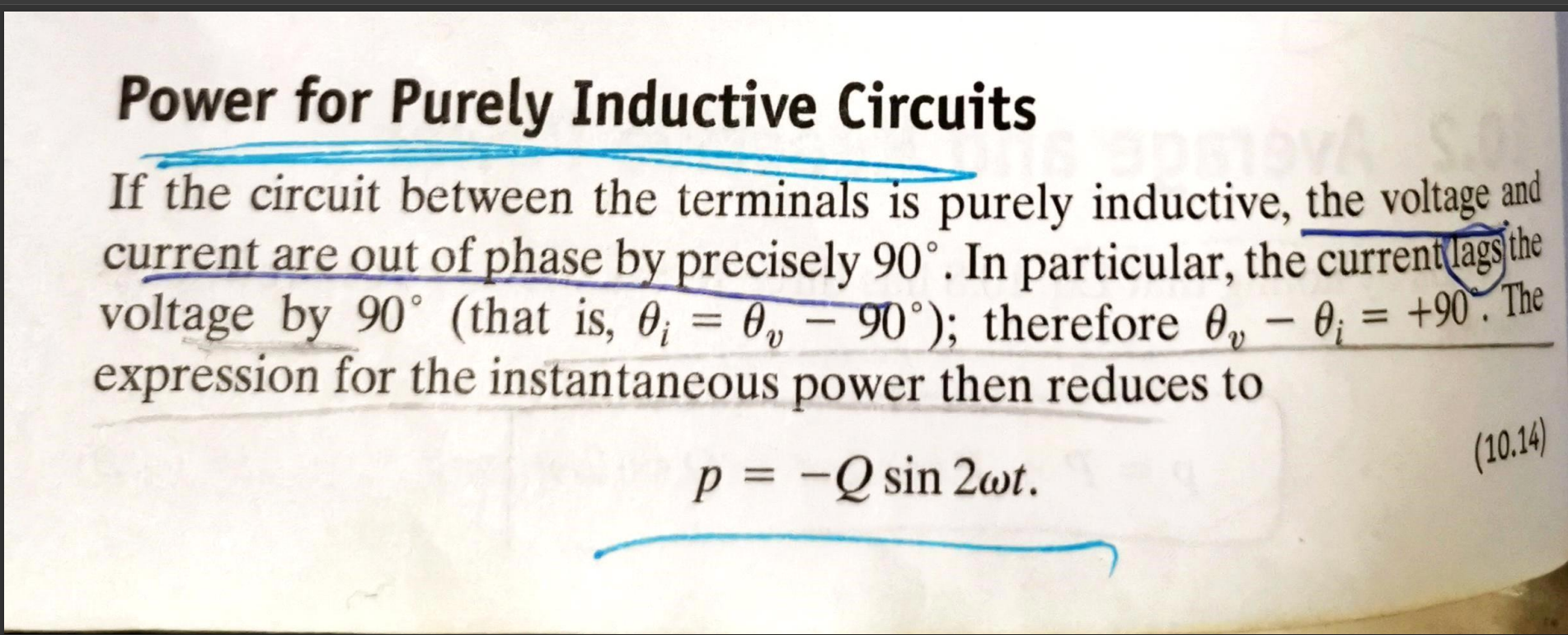 Solved in purly inductive circuit, the current LAGS the | Chegg.com