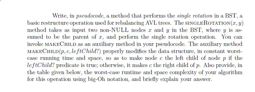 Solved Write In Pseudocode A Method That Performs The
