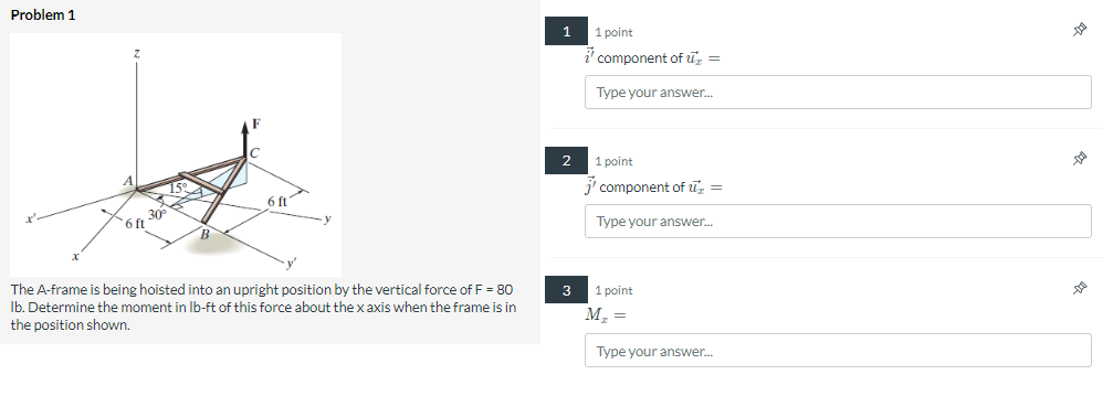 Solved Problem 1 The A-frame is being hoisted into an | Chegg.com