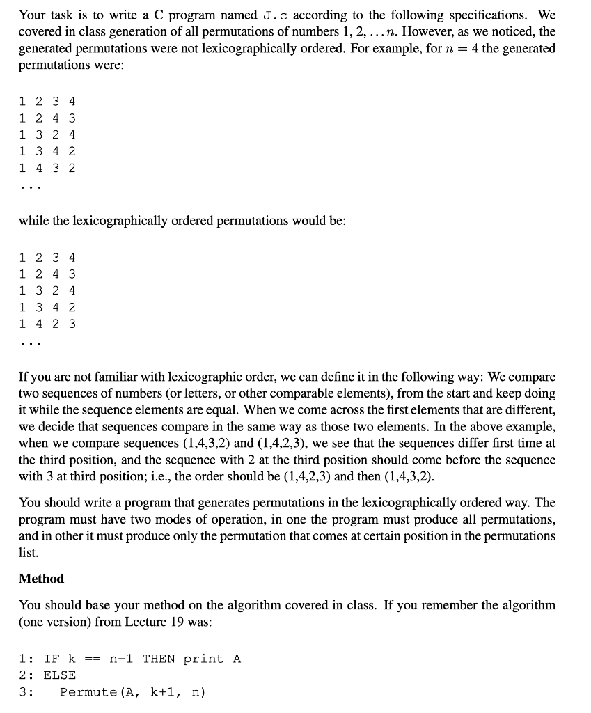 Your task is to write a C program named J.c according | Chegg.com