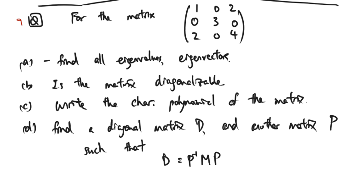 Solved 02 q1Q For the matrix ( 3 0 0 2 04 pas che find all | Chegg.com