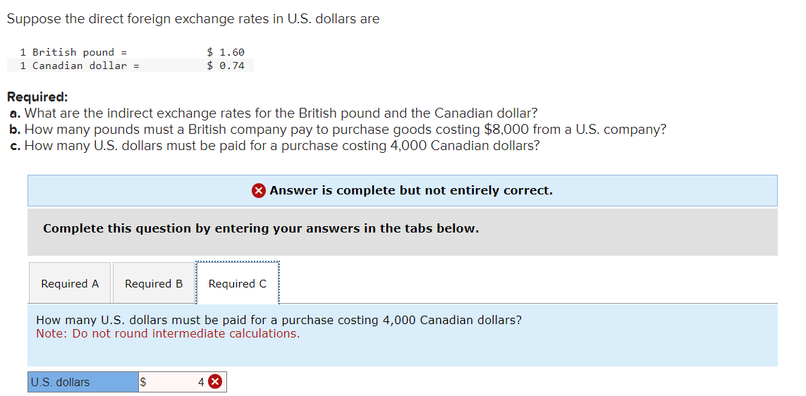 Solved Required: a. What are the indirect exchange rates for | Chegg.com