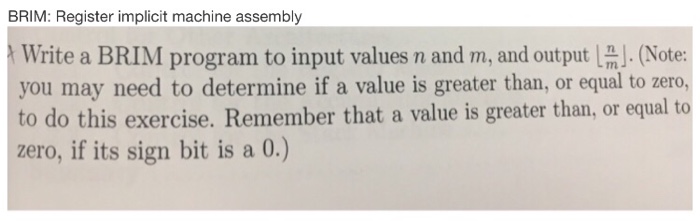 Solved Brim Register Implicit Machine Assembly Write A Brim