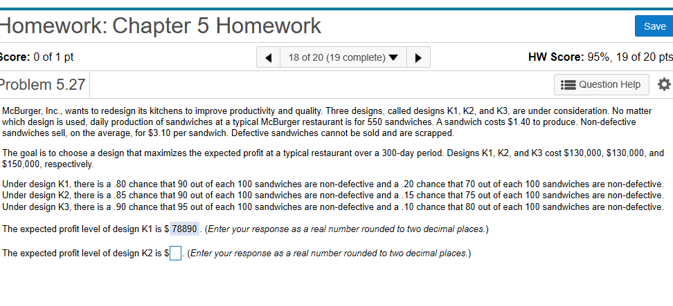 Solved Homework: Chapter 5 Homework Save Score: 0 of 1 pt 18 | Chegg.com