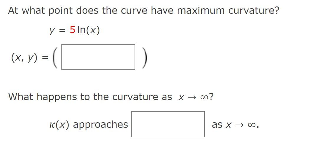 Solved At what point does the curve have maximum | Chegg.com