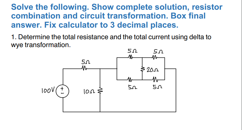 Solved Solve the following. Show complete solution, resistor | Chegg.com