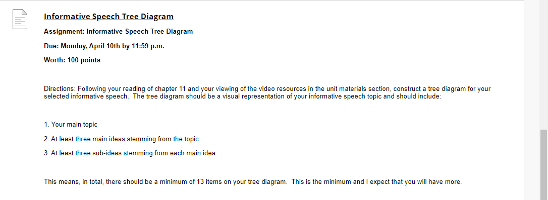Informative Speech Tree Diagram Assignment: | Chegg.com
