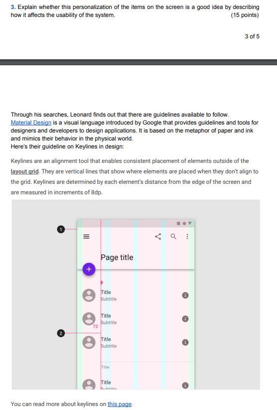 Solved 3. Explain whether this personalization of the items | Chegg.com