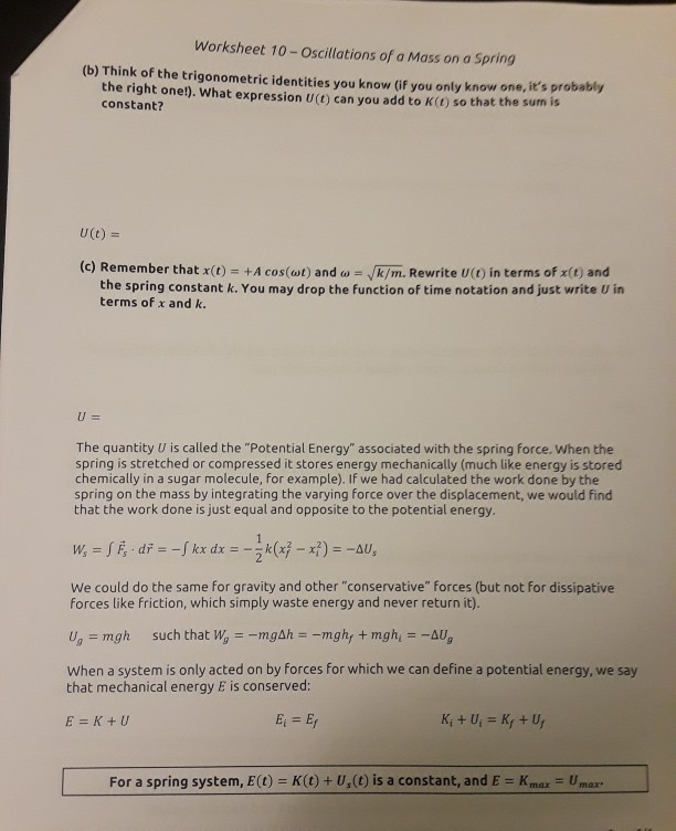 Solved Problem 4 -Understanding Energy On the first page of | Chegg.com